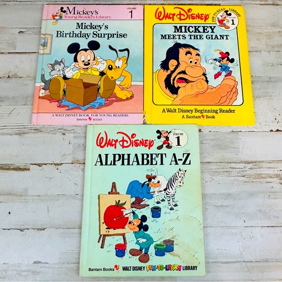 Disney | Toys | Lot Of 3 Walt Disney Fun To Read Learn Beginning Reader ...